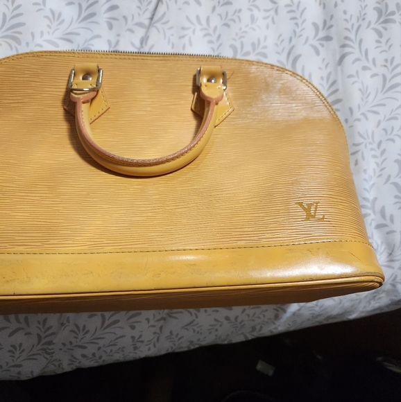 Bags | Louis Vuitton Yellow Epi Alma Pm Ar996 | Poshmark